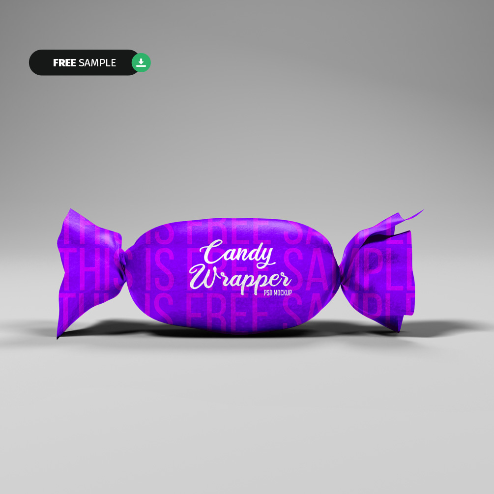 Chocolate Toffee Candy Wrapper Mockup - Free Version