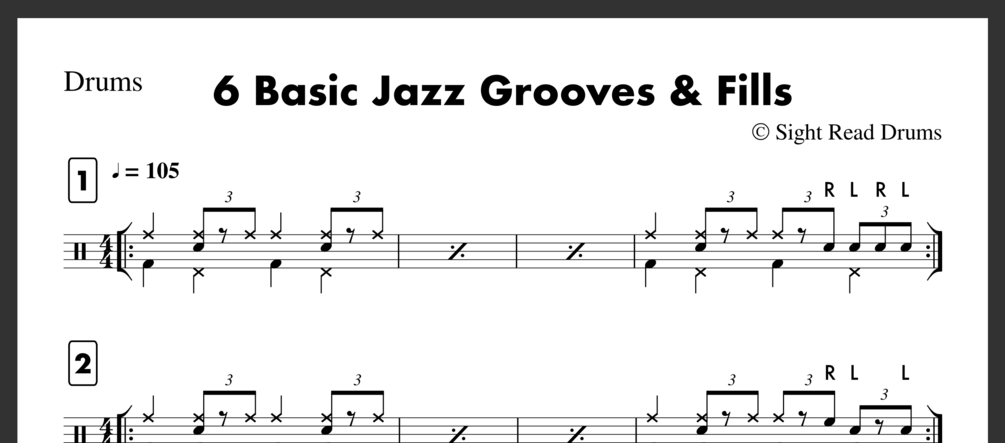 6 Basic Jazz Grooves & Fills