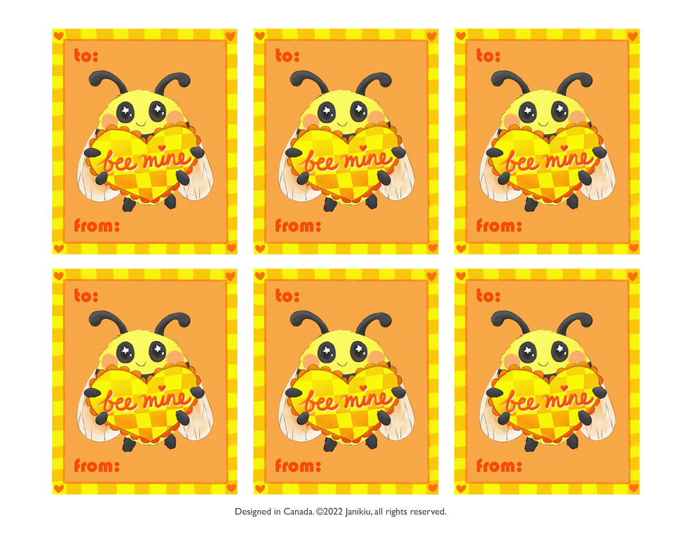FREE Mini "Bee Mine" Valentine's Cards Printable