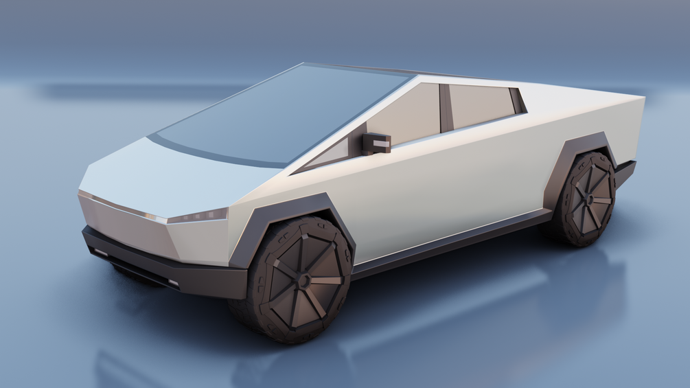 Tesla Cybertruck Blender Low Poly Car
