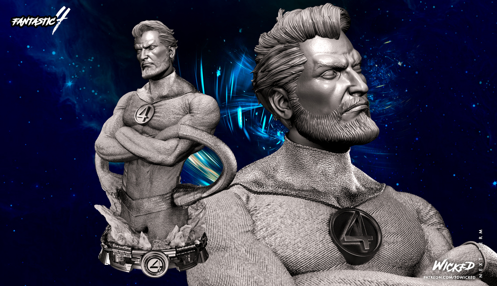 Wicked Reed Richards Bust: Tested and ready for 3d printing
