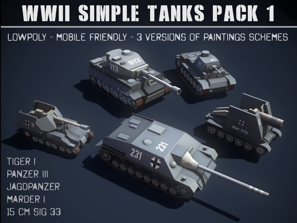WWII Simple Tanks Pack 1