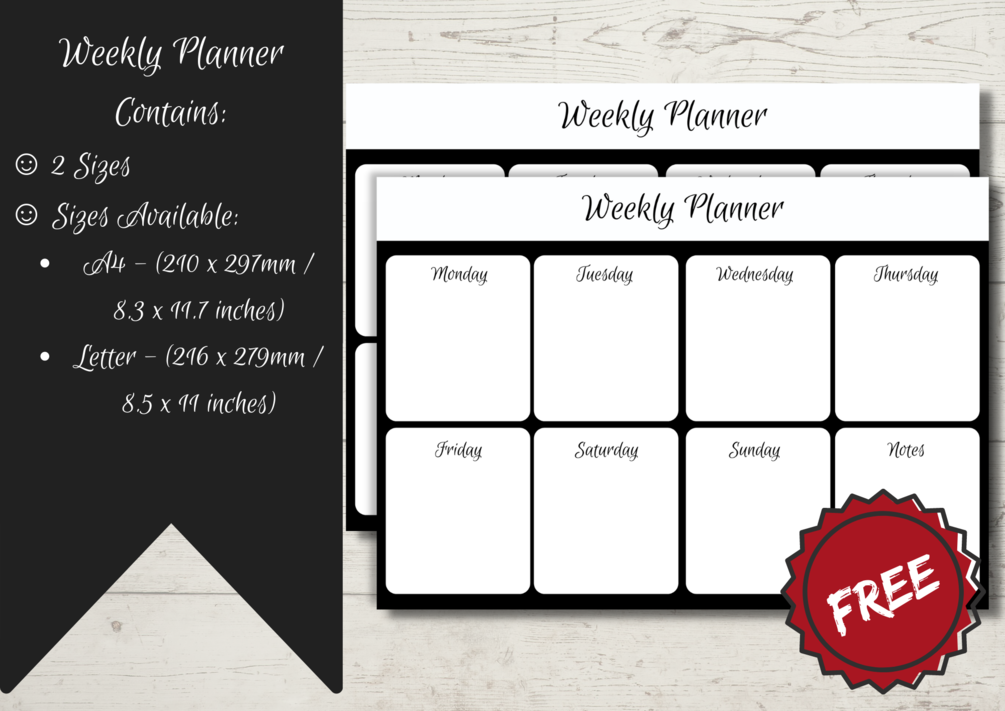 Weekly Planner: Minimalistic [Freebie!]