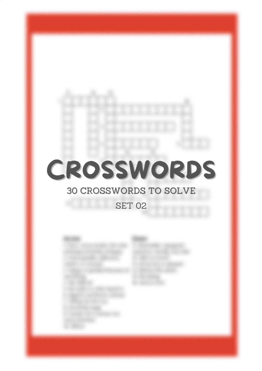 CROSSWORDS | 30 crosswords to solve SET 02