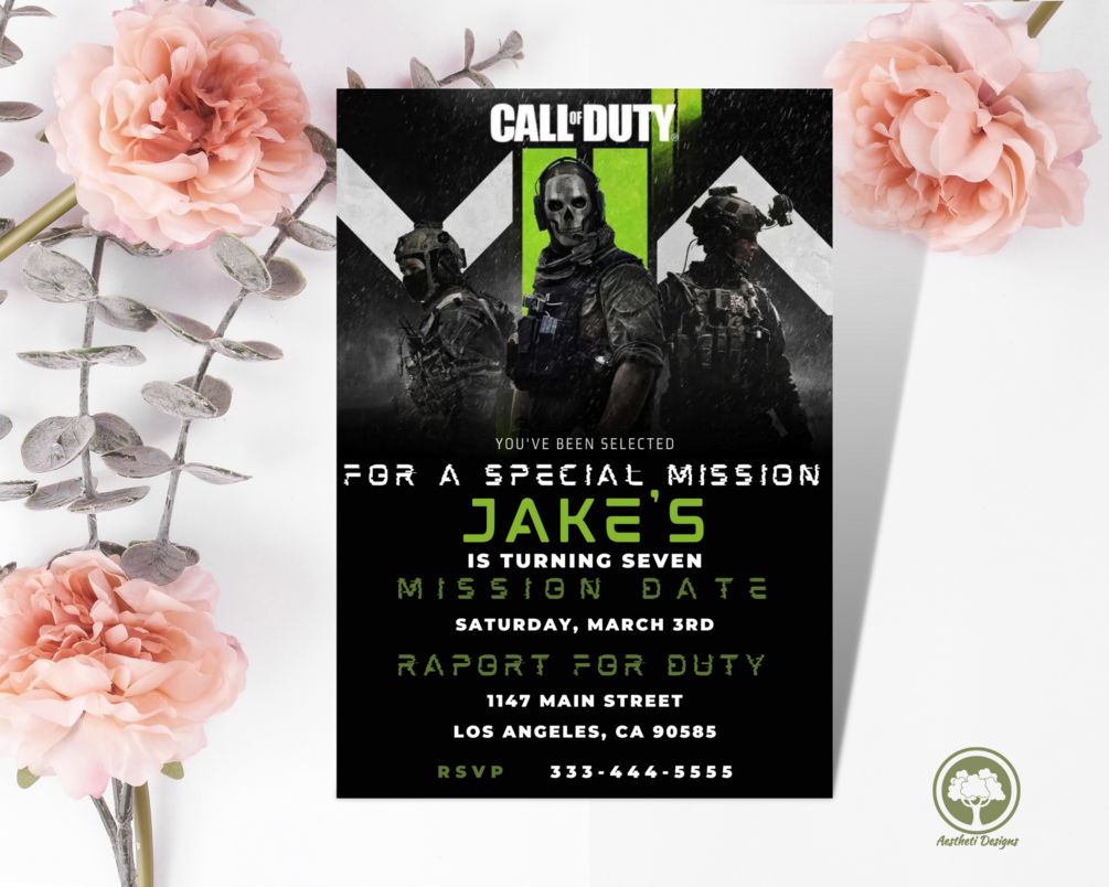 Call Of Duty Birthday Invitation Template