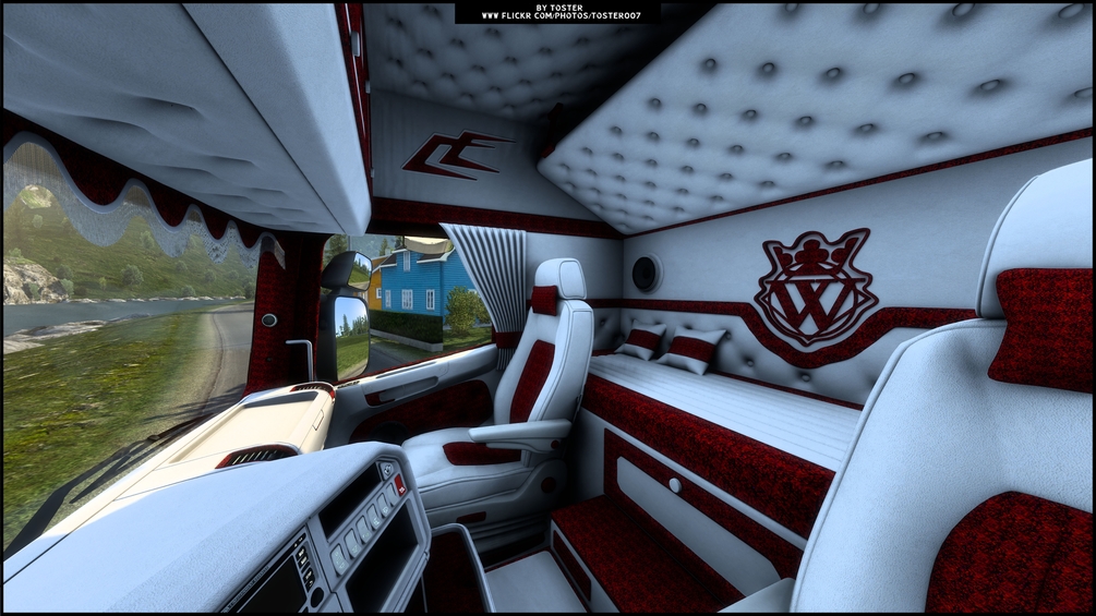 Interior Scania by RJL Red Holland ETS 2 #26