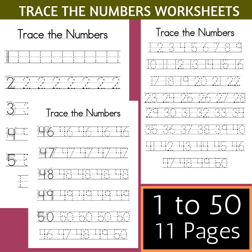 Trace The Numbers Worksheets