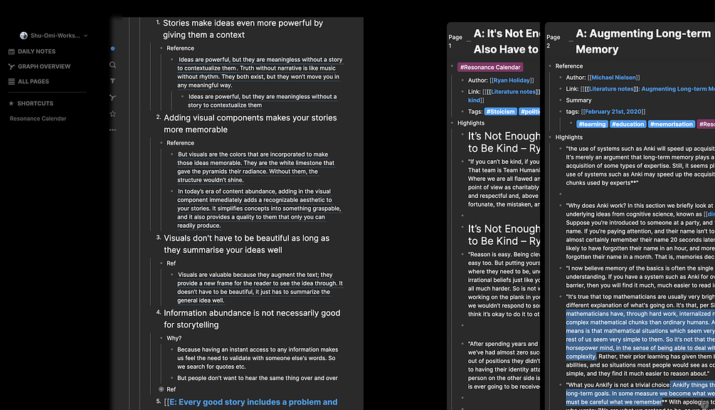 Roam Research Zettelkasten + Resonance Calendar Templates