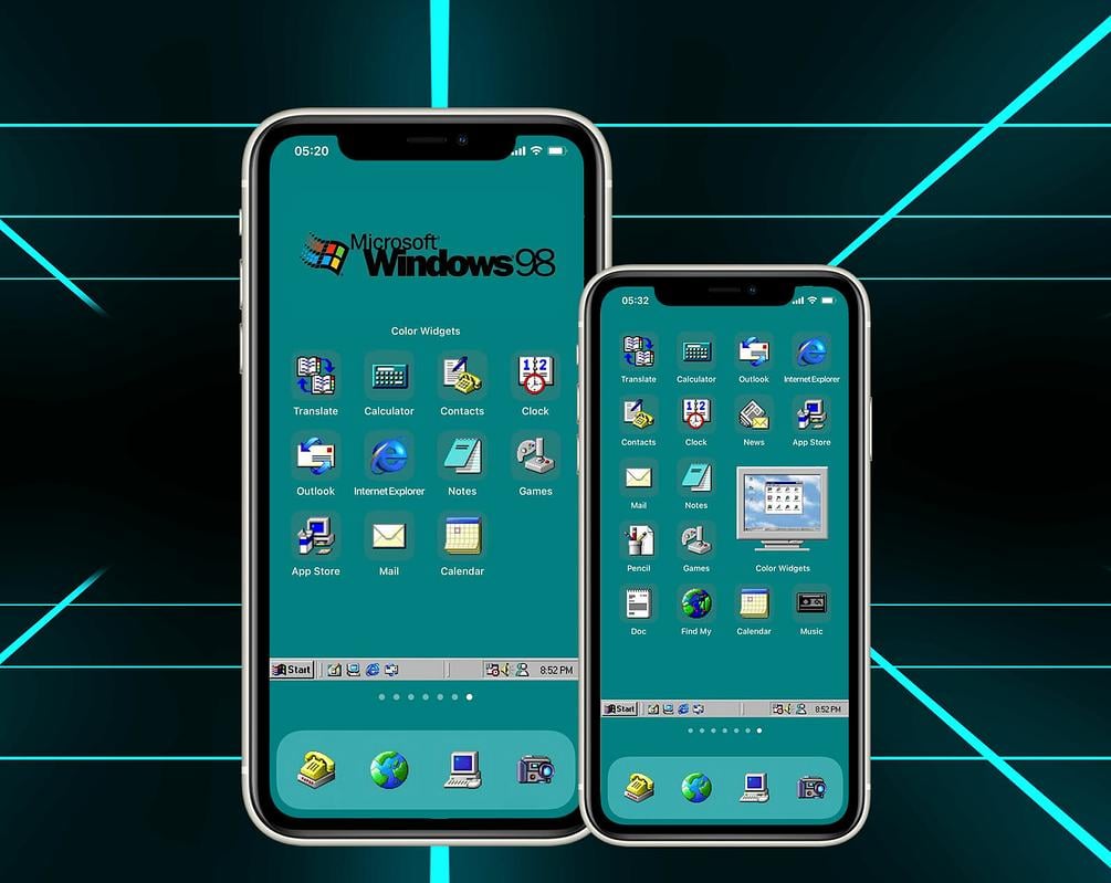 Windows 98 App IOS14 Theme & Icons Pack
