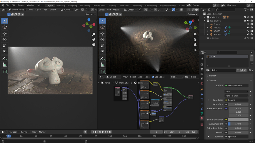 Blender IES Light Textures Tutorial Scene