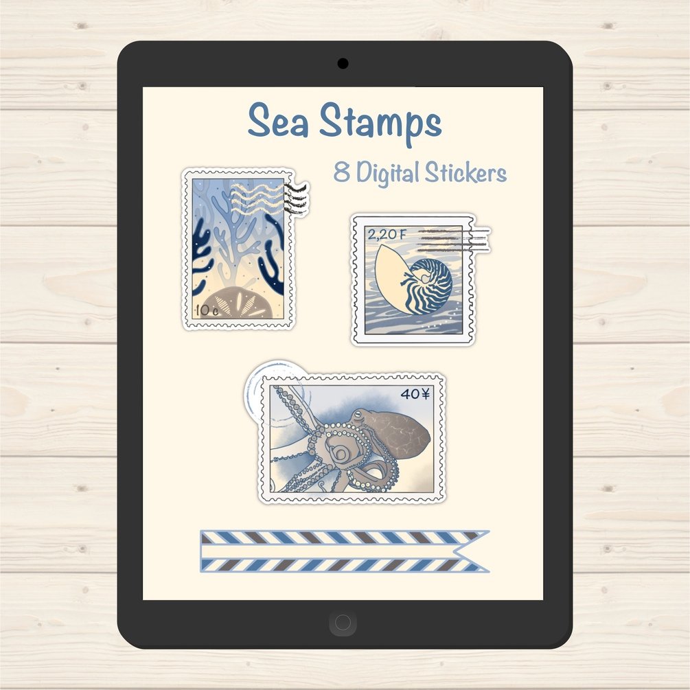 Sea Stamps - Digital Stickers