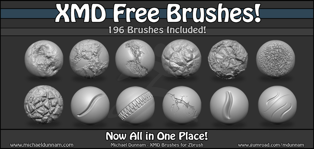 XMD 196 Free ZBrush Brushes!