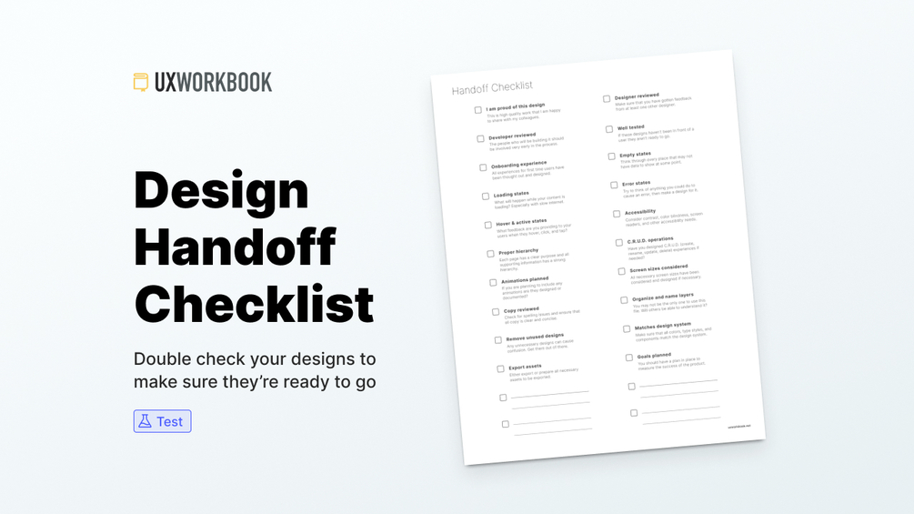 Design Handoff Checklist