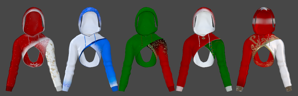 Holiday Rexouium hoodie textures. 5 pack.