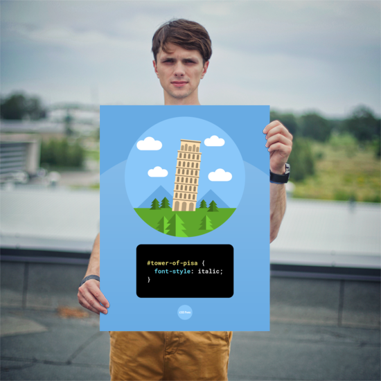 CSS Puns - Tower of Pisa - Poster