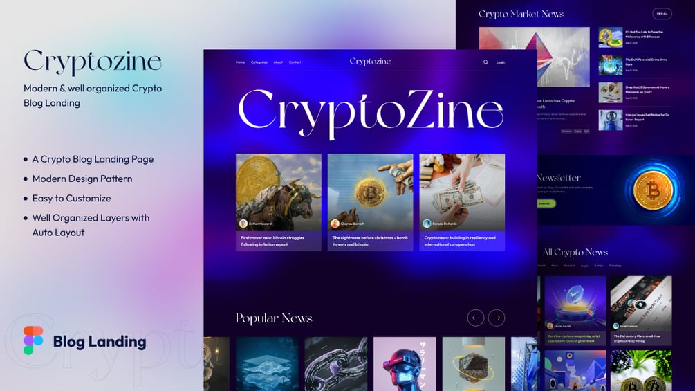 Cryptozine - Crypto Blog Landing