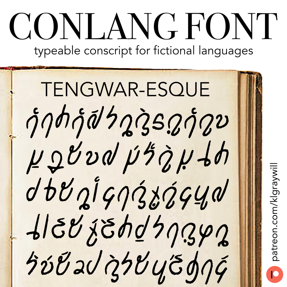 Conlang Font: Tengwar-esque Fictional Language Conscript