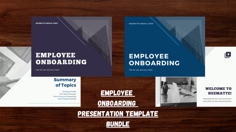 Ultimate Employee Onboarding Presentation Template Bundle (Violet & Blue)
