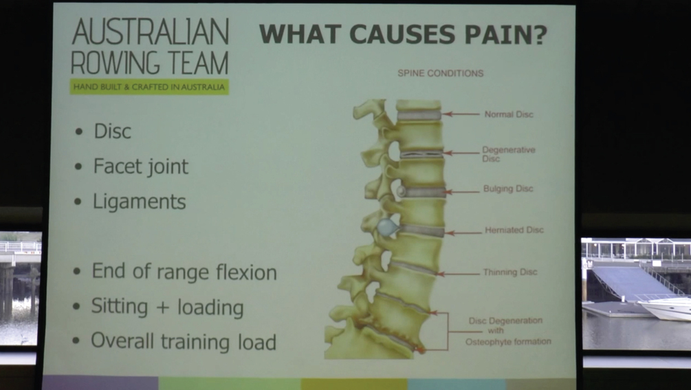 Back pain in rowing seminar by Australian rowing team head ...