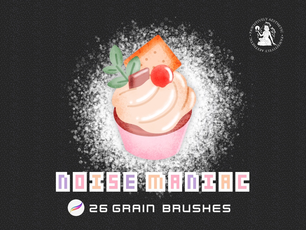 26 Procreate Noise Brush Set, Illustration Grain Texture Brushes Bundle