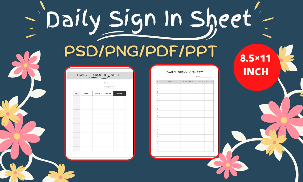 Daily Sign in sheet