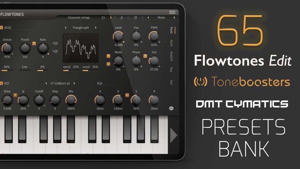 65 Presets for Toneboosters Flowtones Synthesizer. For iOS, MacOS, Win ...