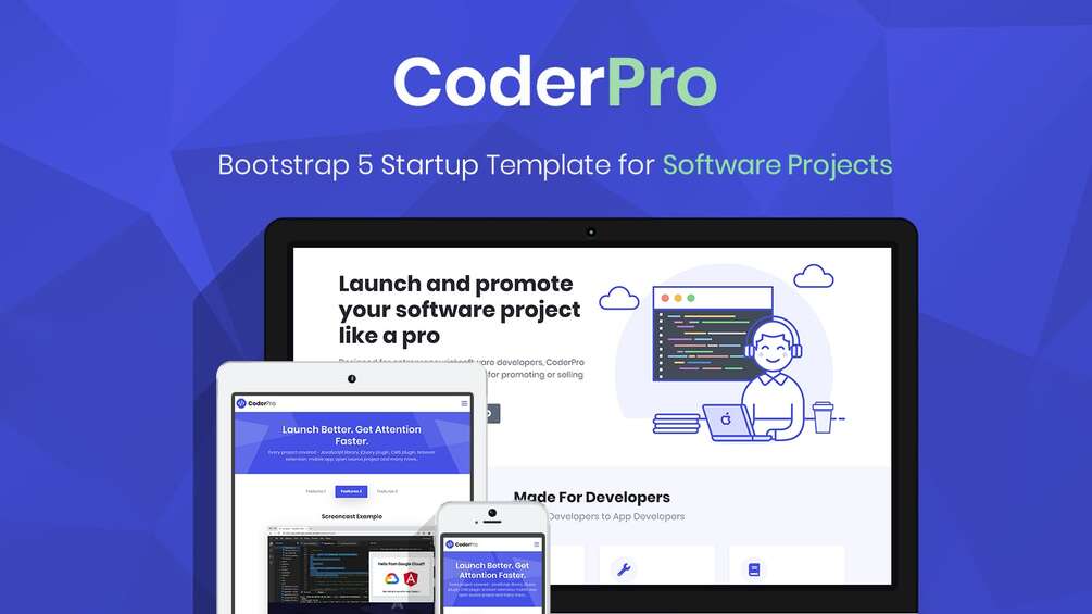 CoderPro - Bootstrap 5 Startup Template For Software Projects
