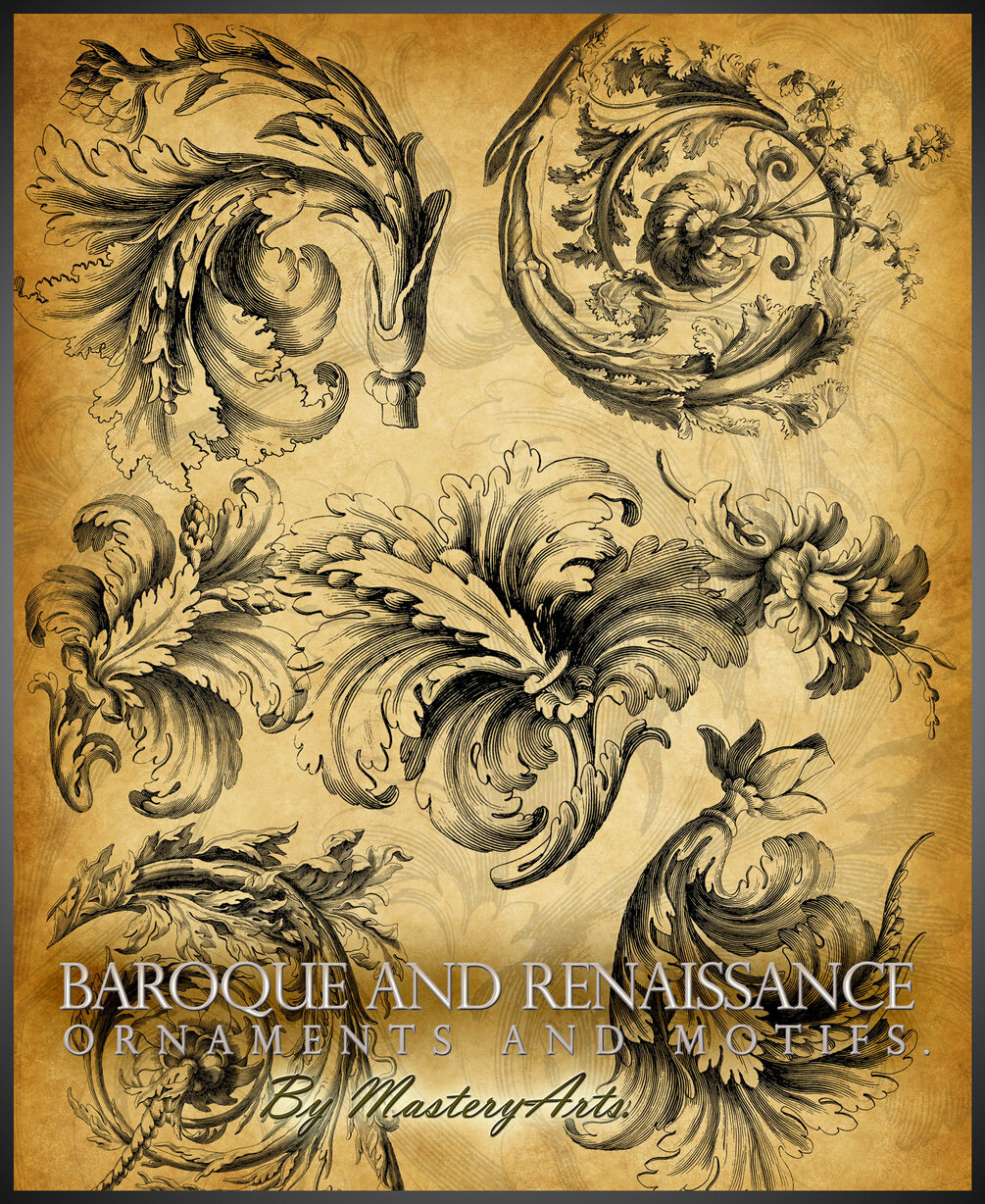 350 Baroque and Renaissance Ornamental motifs by MasteryArts