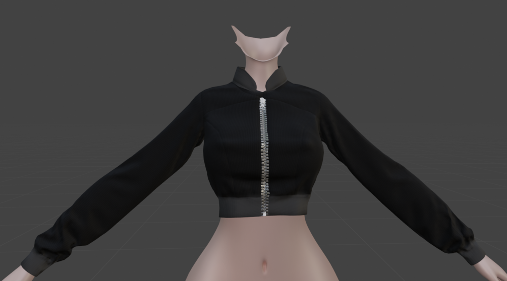 Crop Bomberjacket/Hoodie with shapekeys (VRCHAT)