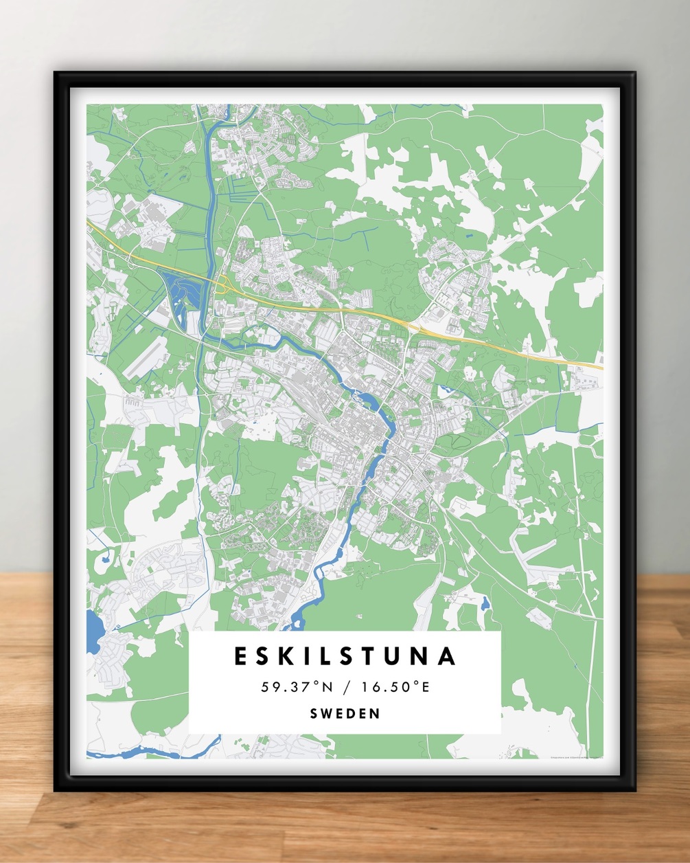 ESKILSTUNA, Sweden – Digital Map Poster – Geographical