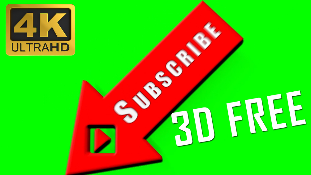 3D Animated Subscribe Arrow - Green Screen Footage Free 4K