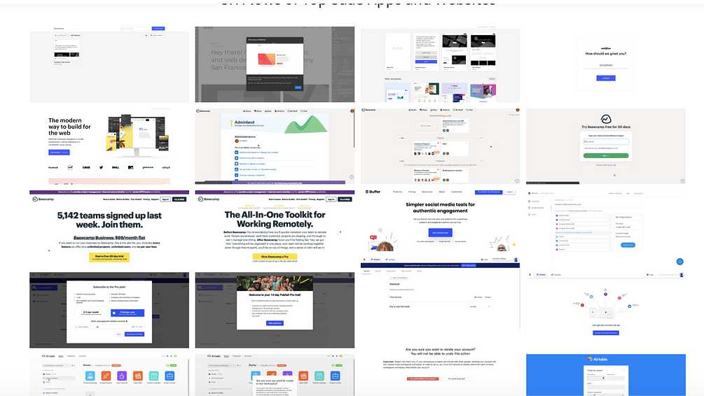 SaaS Product Design Screenshots