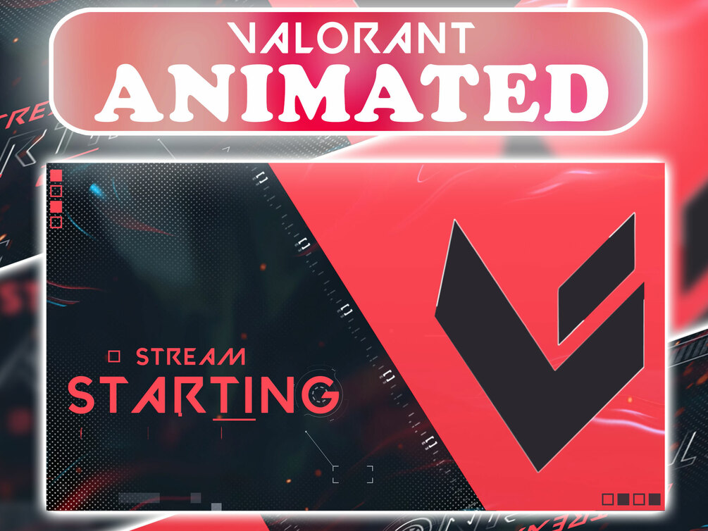 Animated Valorant Twitch Overlays / animated screens , Alerts ...