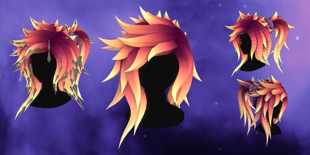 VRC - Fluffy hair /w ponytail