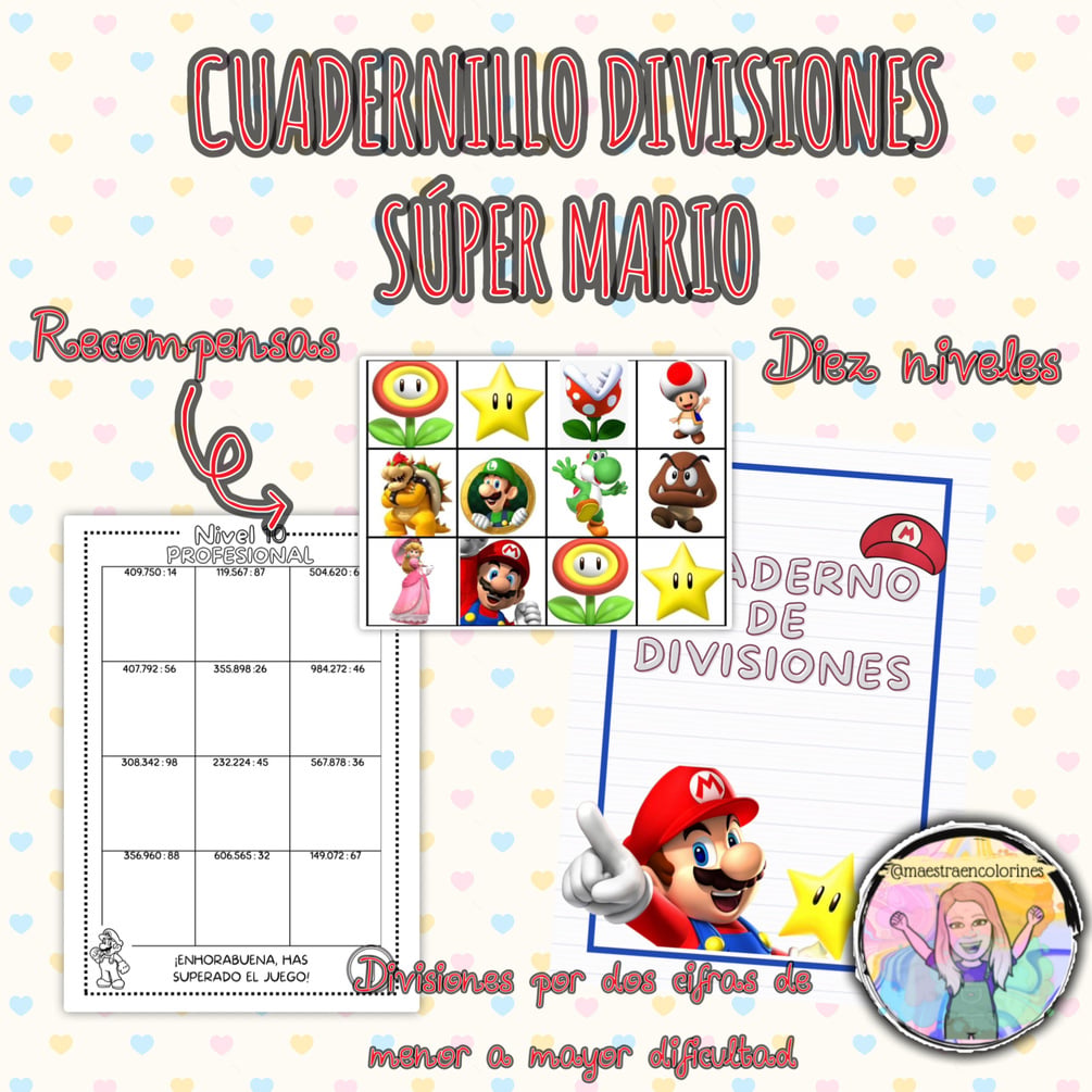 CUADERNO DE DIVISIONES SÚPER MARIO