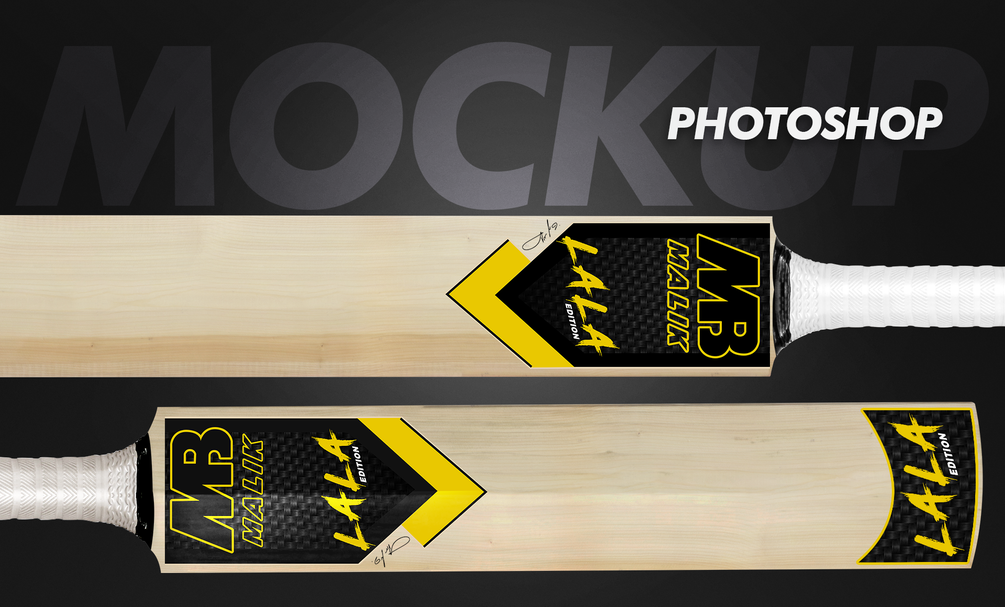 Cricket Bat - Front and Back Mockup