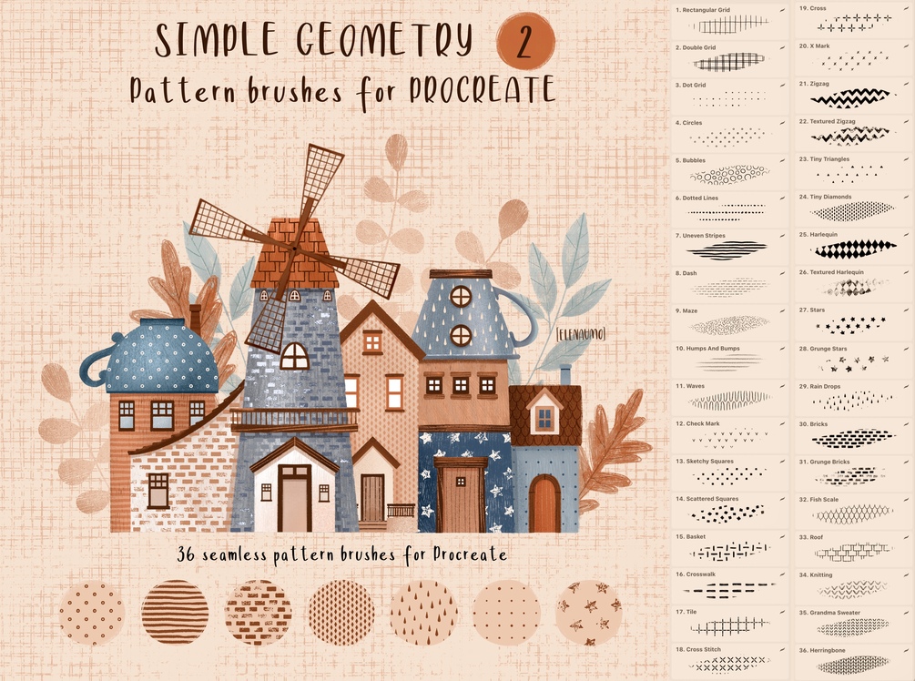Pattern brushes for Procreate