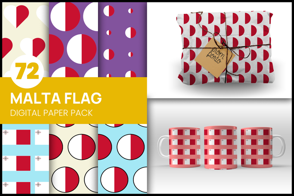 Malta Flag Seamless Patterns
