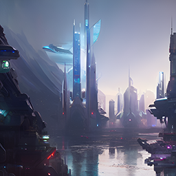 Sci-fi Arctic City Digital Painting 001 - Concept Art