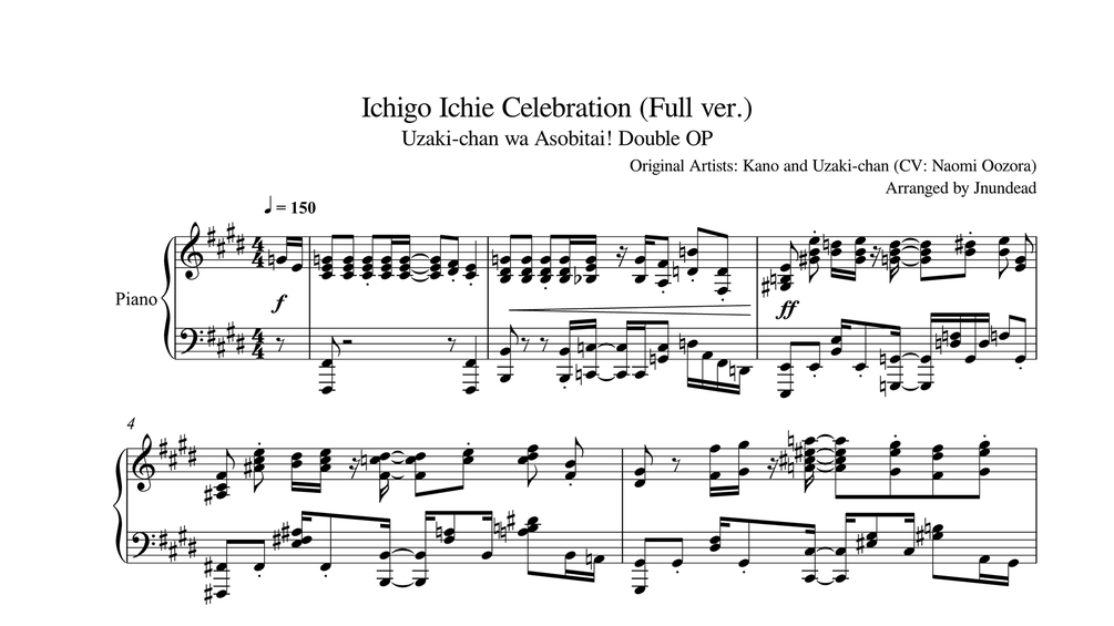 [Uzaki-chan wa Asobitai! Double OP] Ichigo Ichie Celebration (Full ver ...