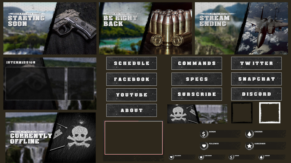 Tropical Soldier Animated Twitch Overlay Pack for OBS