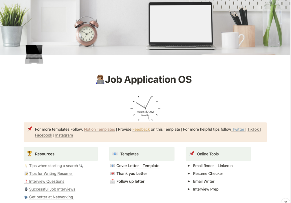 🚀 Job Application OS 🧑🏽‍💻 + Job application Resources
