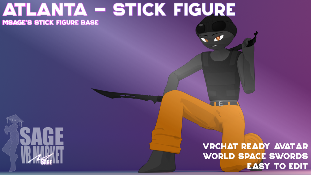 [VRChat Avatar] Atlanta - Stick Figure Avatar Model (VRChat Ready)(ALL ...