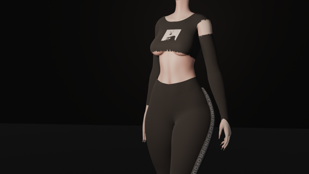 Tattered Croptop With Arm Warmer (Zinfit Base)