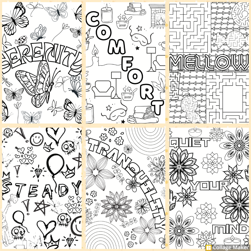 Calm Down Coloring Pack 2, Printable Coloring Pages