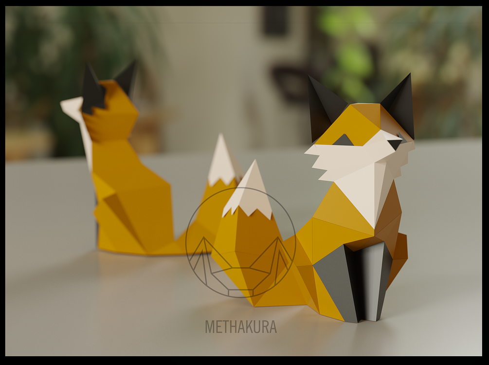 Papercraft template - Little fox