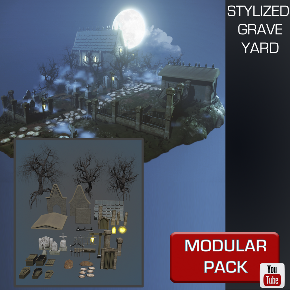 Stylized Graveyard Modular Pack