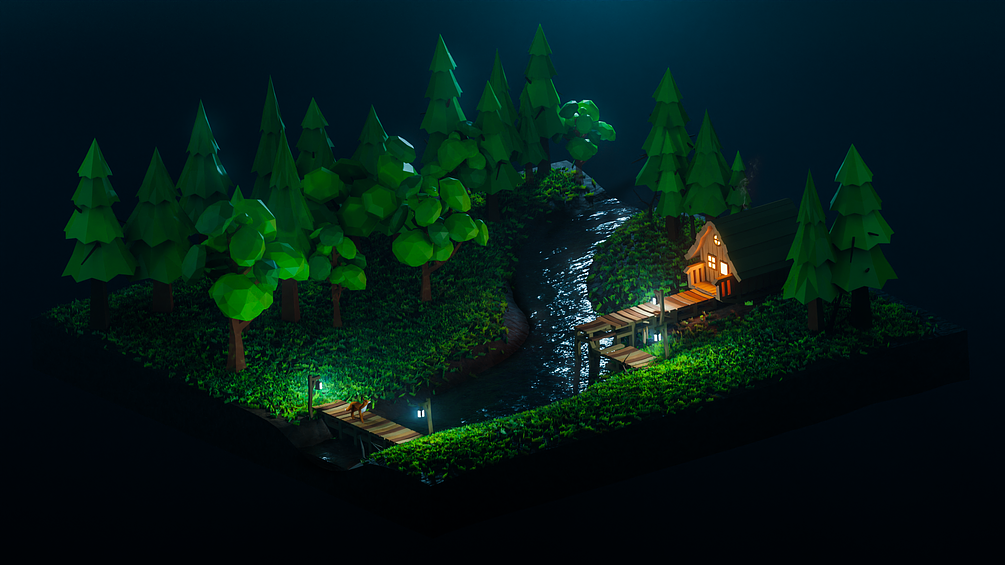 Isometric Forest in Blender 2.83