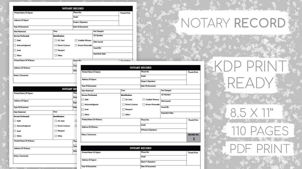 Notary Record Interior Design - High Quality PDF Print