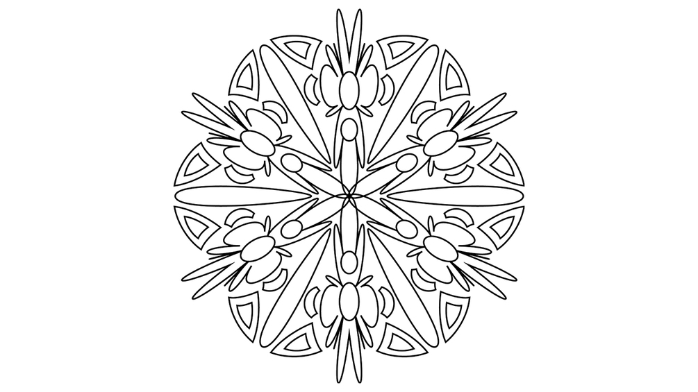 Outline mandala for coloring book